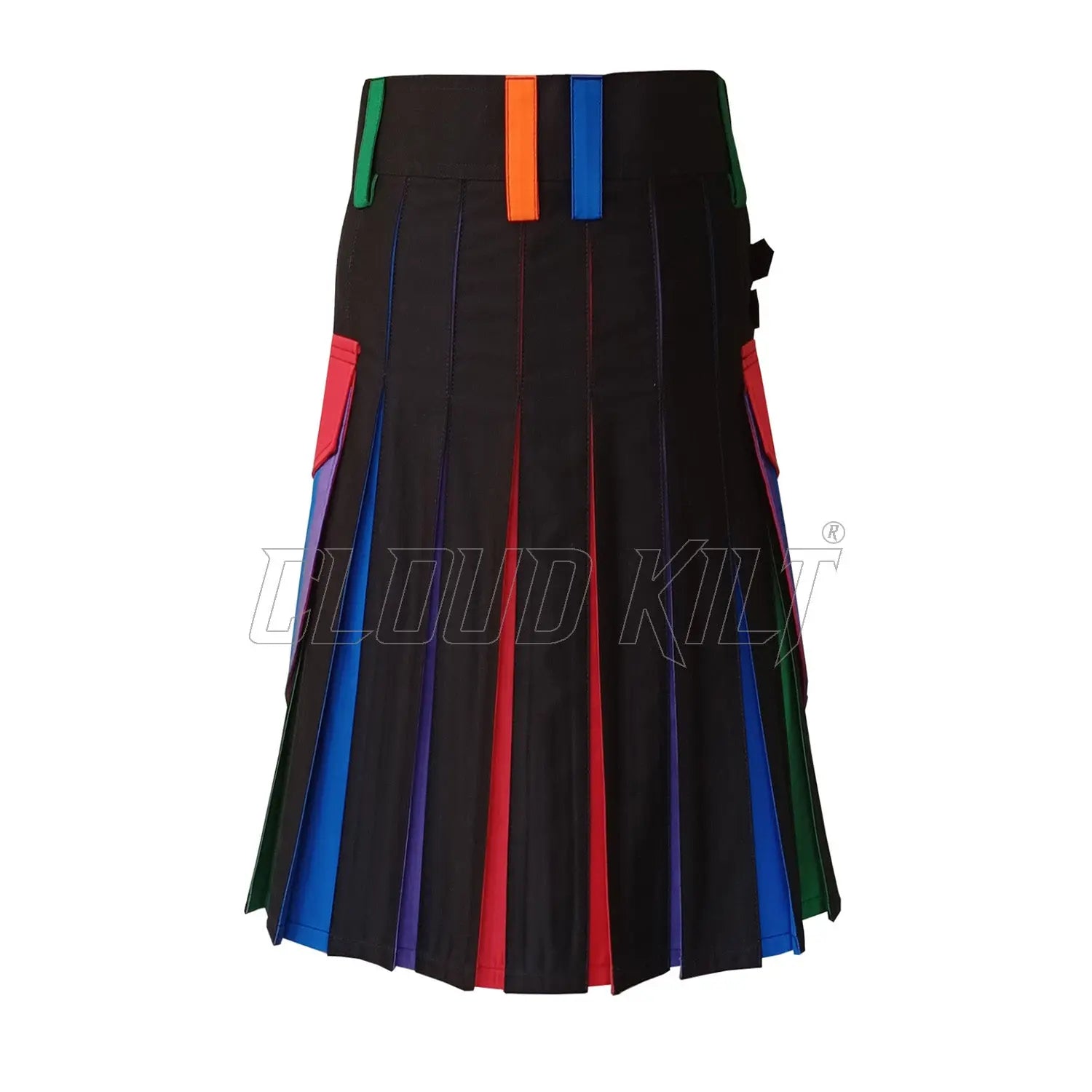 Rainbow Hybrid Box Pleated Kilt - CLOUD KILT